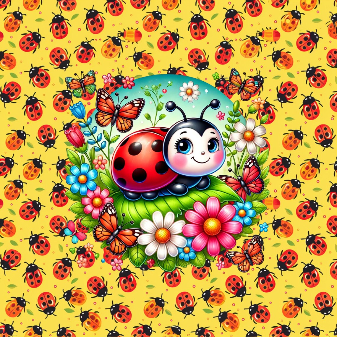 Ladybug Wind Spinner Garden Decor Porch Decor Sublimation Handmade - Etsy