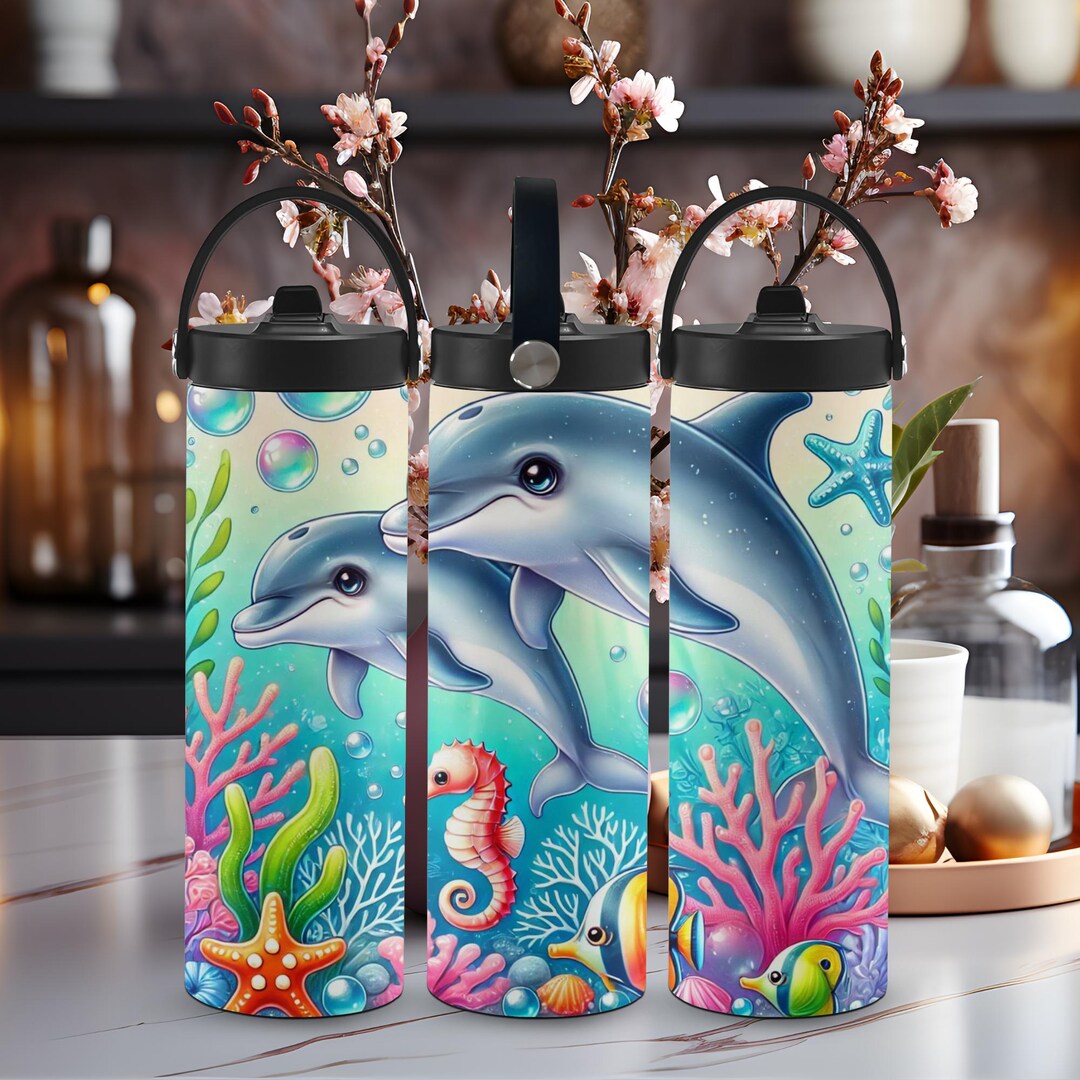 Water Bottle, Dolphin, Dolphin Water Bottle, Water Bottles, 20 Oz, 20 ...