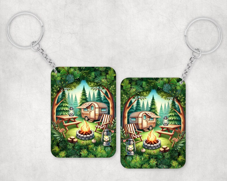 Camping Keychain Digital Download Sublimation - Etsy