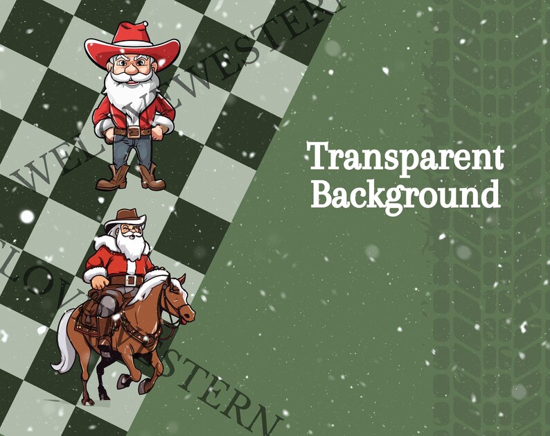 Western Santa Clipart, Western Santa SVG, Western Santa PNG, Cowboy ...