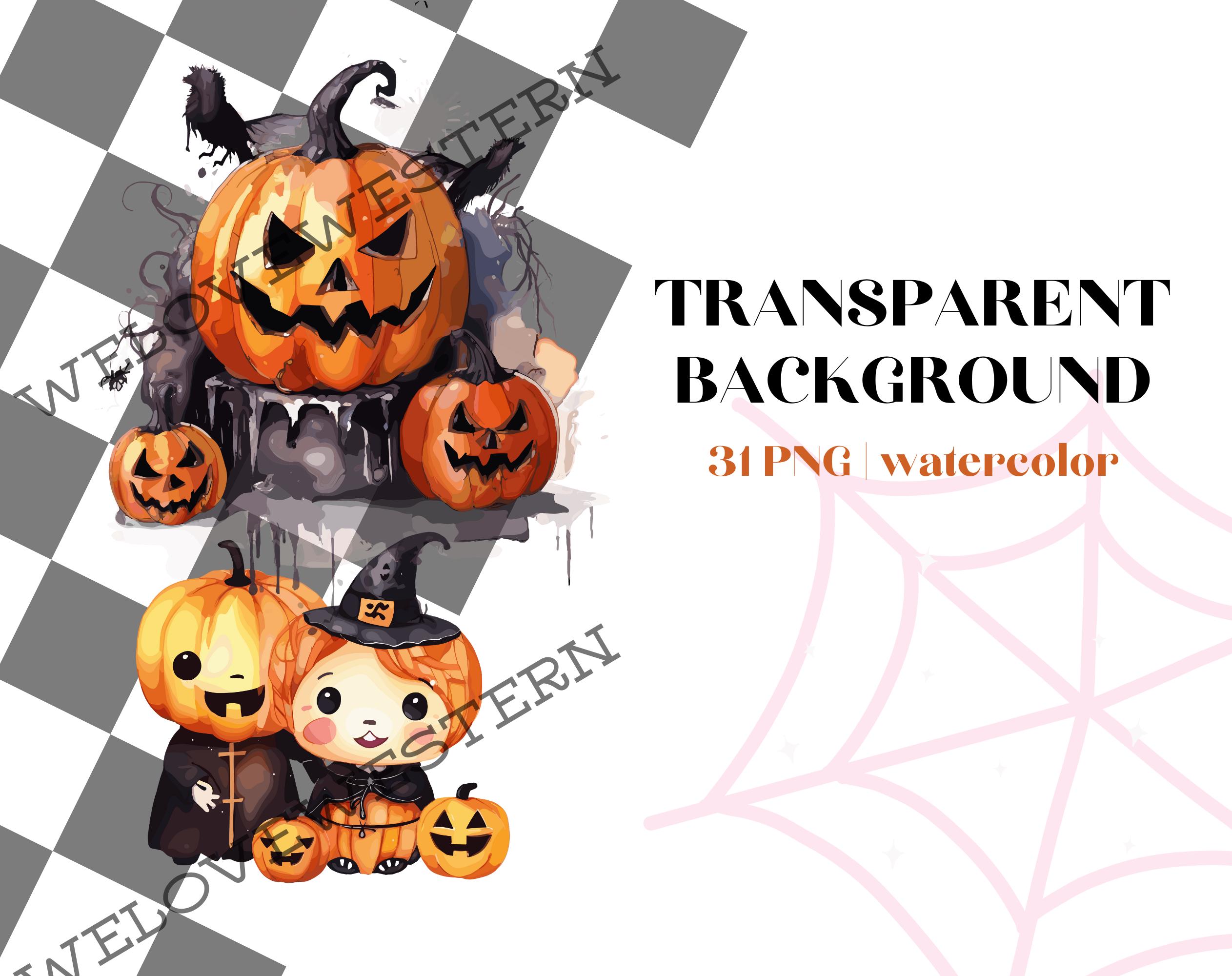 Cute Halloween Characters Clipart, PNG, Pumpkin, Jack O Lantern ...