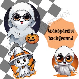 Cute Spooky Clipart, Cute Ghost Clipart, Halloween Ghost, Digital ...