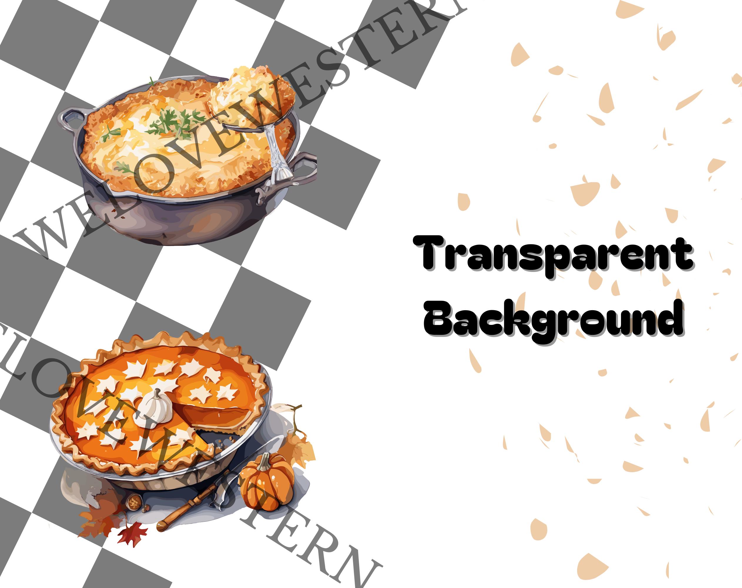 Thanksgiving Food Clipart, Turkey PNG, Pumpkin Pie, Roulade, Mashed ...