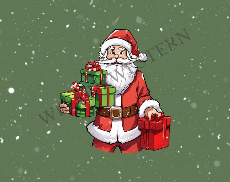 Western Santa Clipart, Western Santa SVG, Western Santa PNG, Cowboy ...