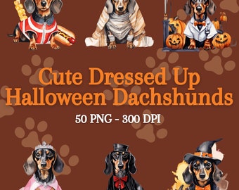 Halloween Dachshund Clipart, Halloween Dog Clipart, Dachshund Clipart ...