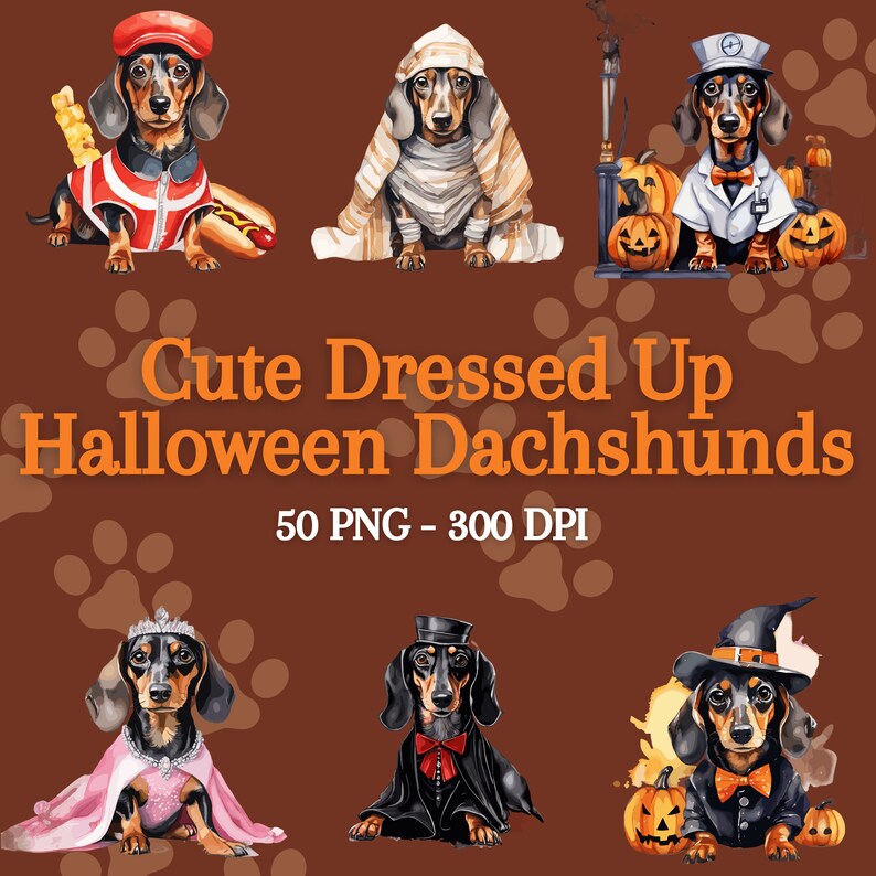 Halloween Dachshund Clipart, Halloween Dog Clipart, Dachshund Clipart ...