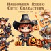 Cute Halloween Rodeo Characters, PNG, Pumpkin, Jack O Lantern, Digital ...