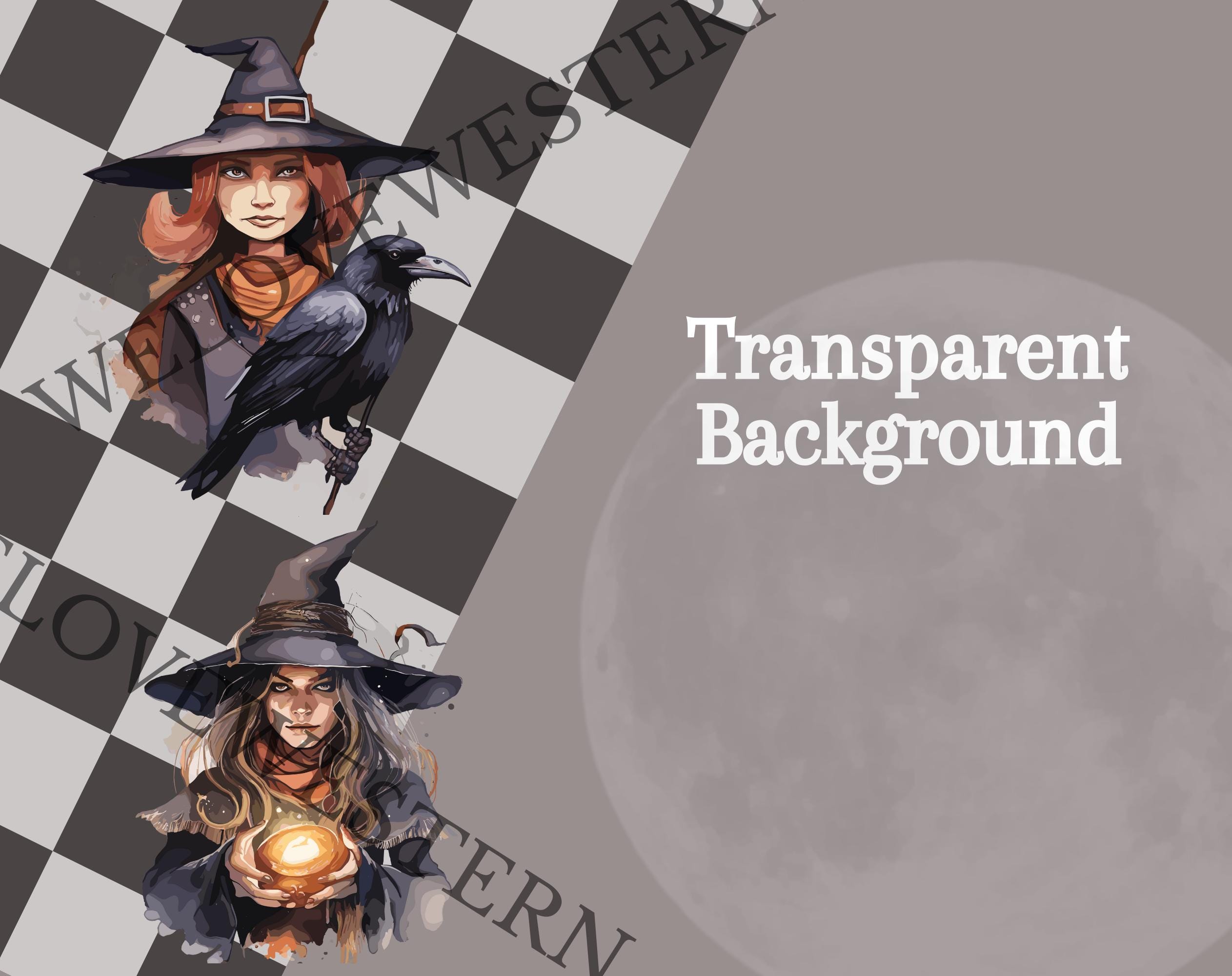 Western Witch Clipart, Halloween Witch, Western Witch, Watercolor PNG ...
