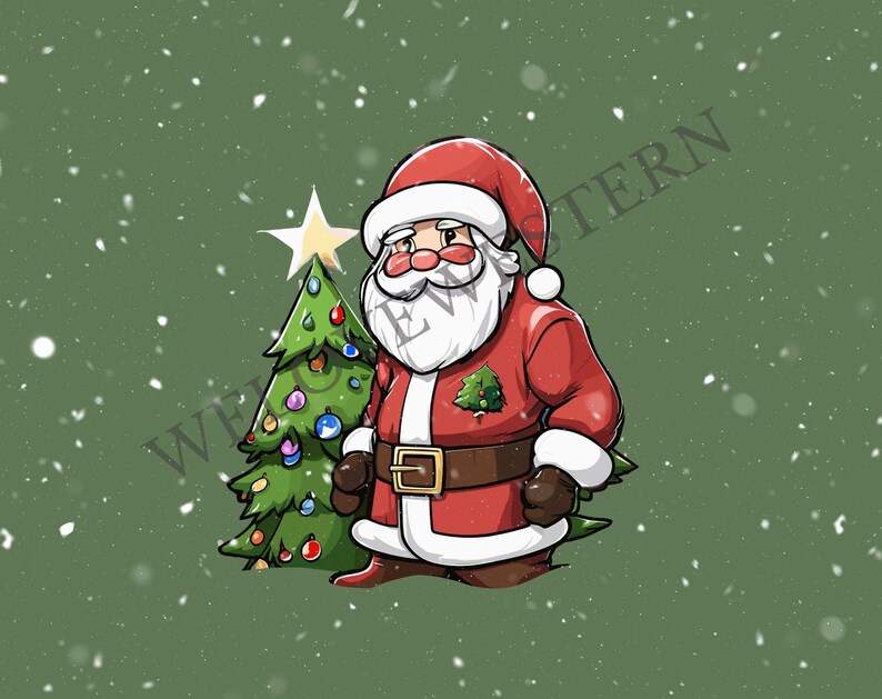 Western Santa Clipart, Western Santa SVG, Western Santa PNG, Cowboy ...