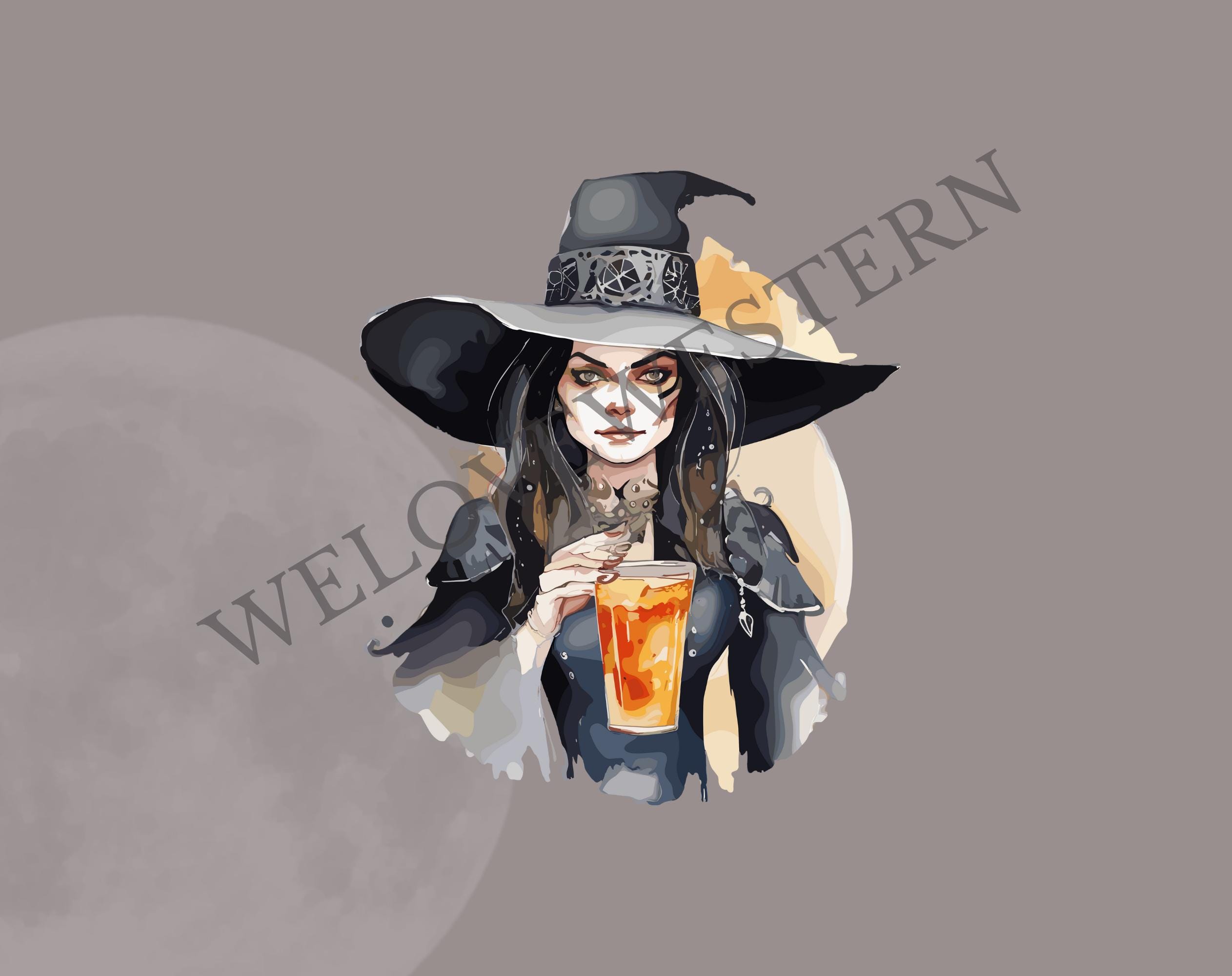 Western Witch Clipart, Halloween Witch, Western Witch, Watercolor PNG ...