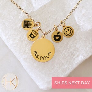 Custom Teacher Necklace, Personalized Teacher Appreciation Gift for ...