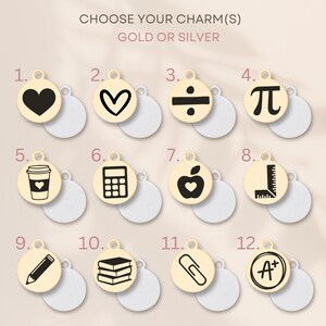 Custom Math Teacher Name Necklace, Personalized Teacher Appreciation ...