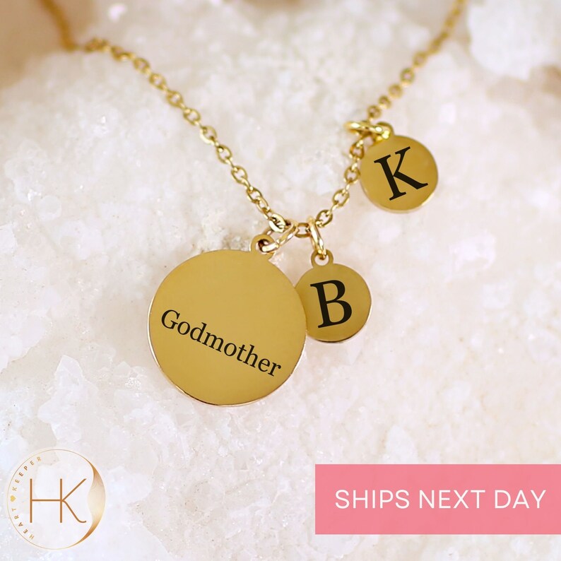 Custom Godmother Necklace Personalized With Kids' Initials Est. Date ...