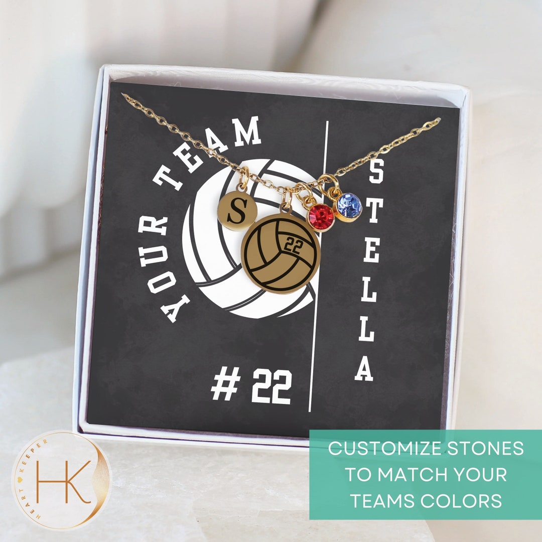Personalized Volleyball Necklace, Custom Game Day Volleyball Name ...