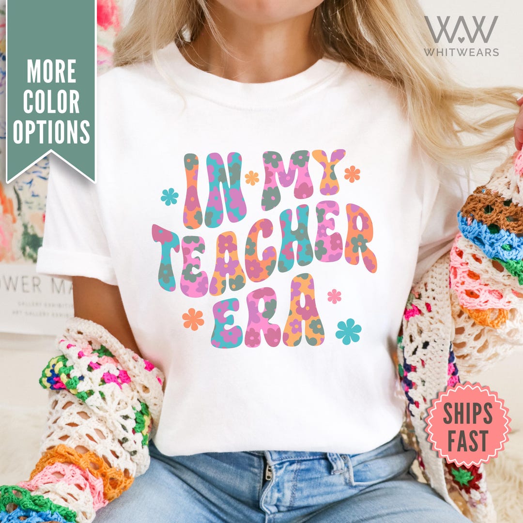 In My Teacher Era T-shirt, Teacher Comfort Colors® Shirt, Retro Teacher ...