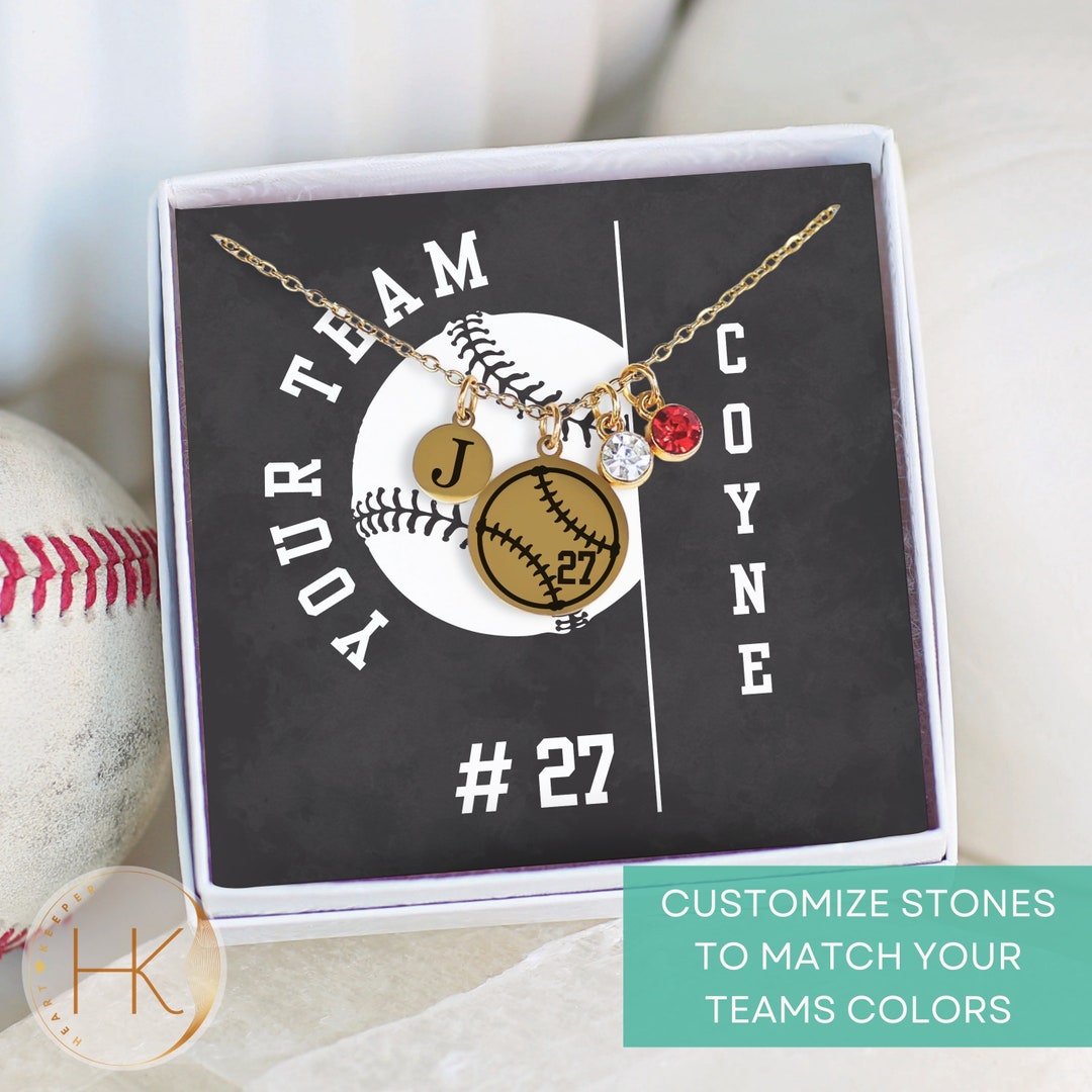 Personalized Baseball Necklace, Custom Game Day Baseball Name Necklace ...