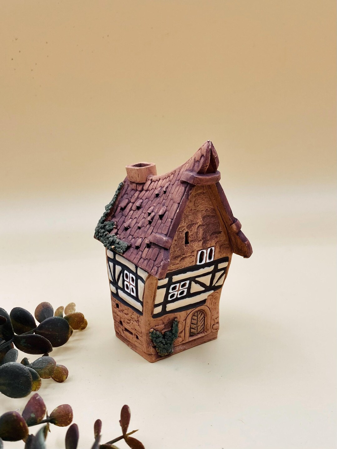 German Ceramic Tea Light House Handarbeit 215, Quirky Alsatian Style ...