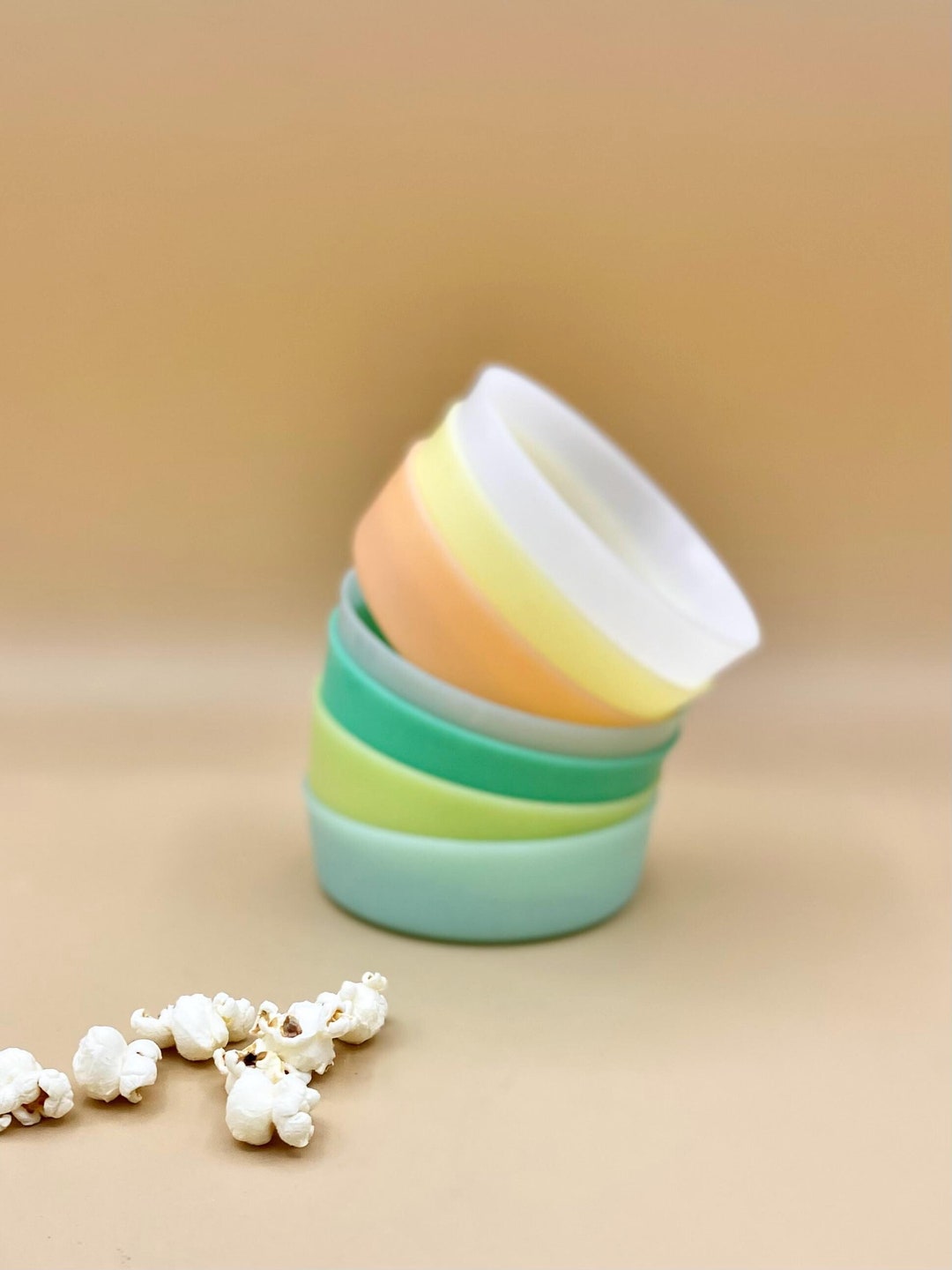 Vintage Tupperware Bowls, Set of 7 Small Pastel Colored Plastic ...