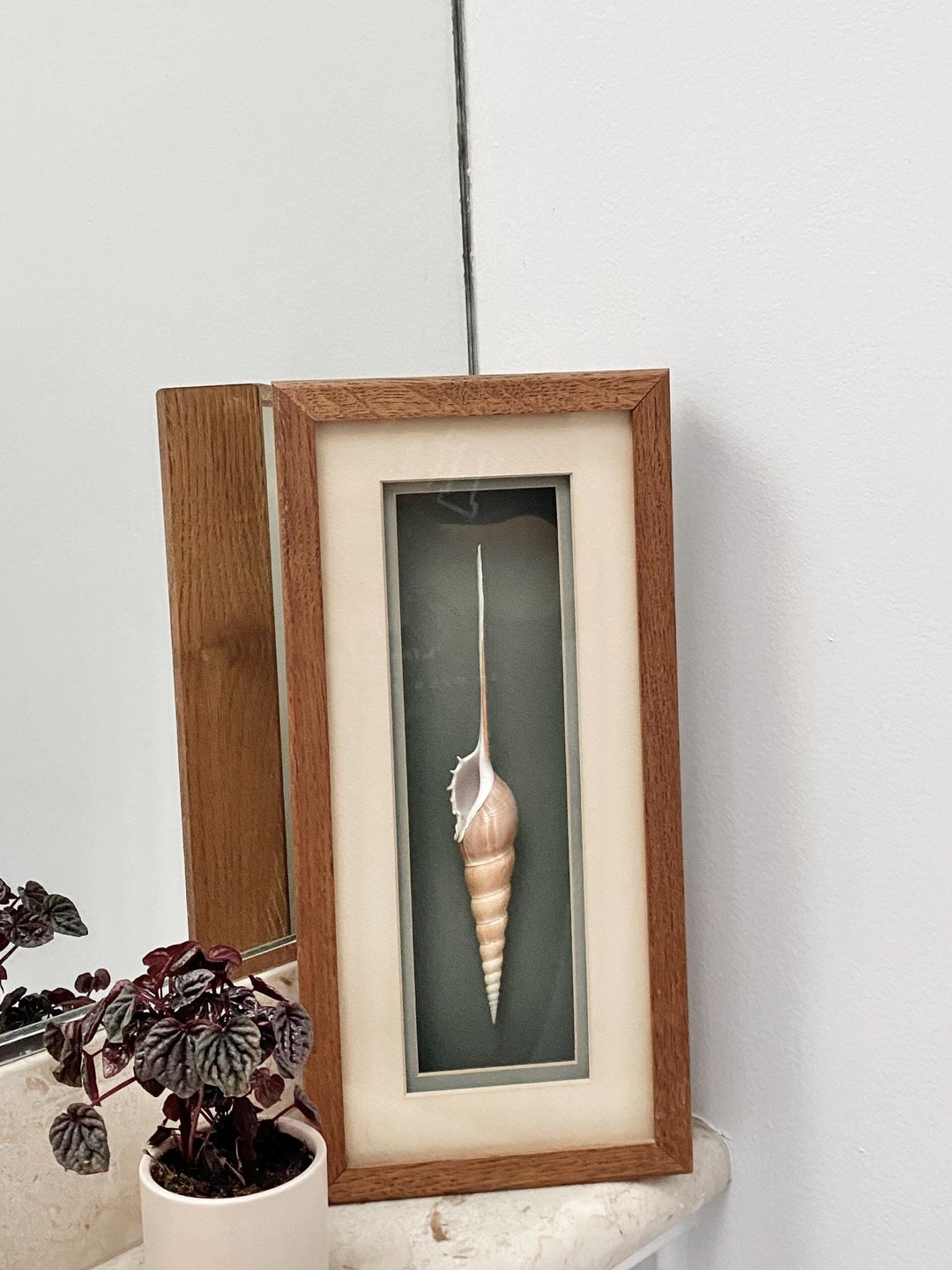 Vintage Spindle Tibia Wall Hanging, Mounted Wooden Shadow Box Frame ...