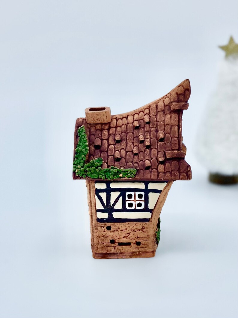 German Ceramic Tea Light House Handarbeit 215, Quirky Alsatian Style ...