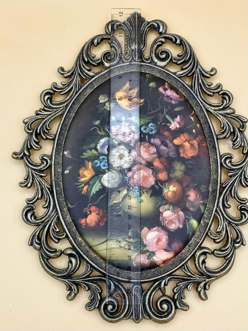 Vintage Victorian Style Floral Wall Art: Ornate Brass Frame - Etsy
