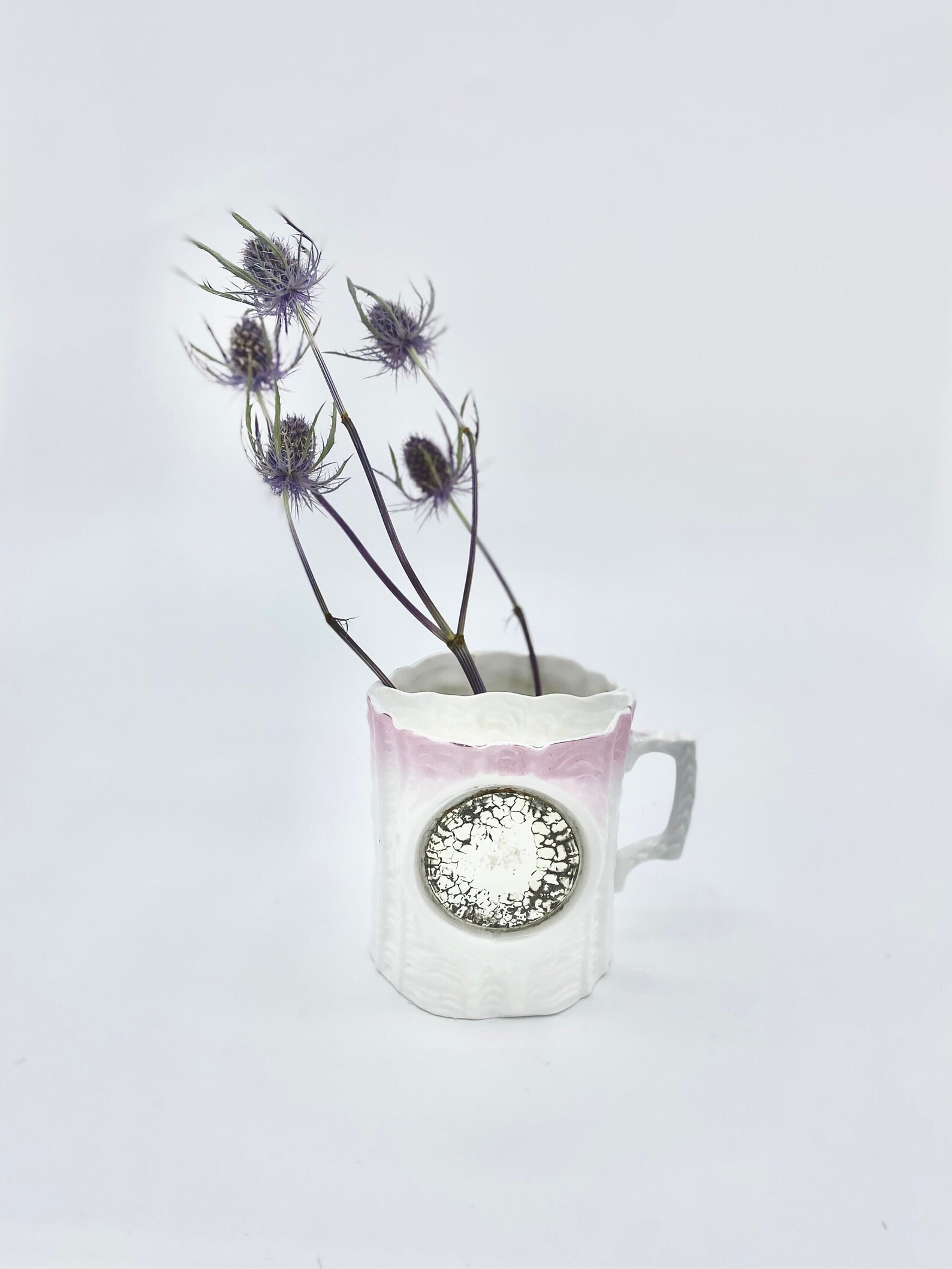 Antique Shaving Scuttle Mug, Rare Unique Porcelain Cup, Vintage Ombre ...