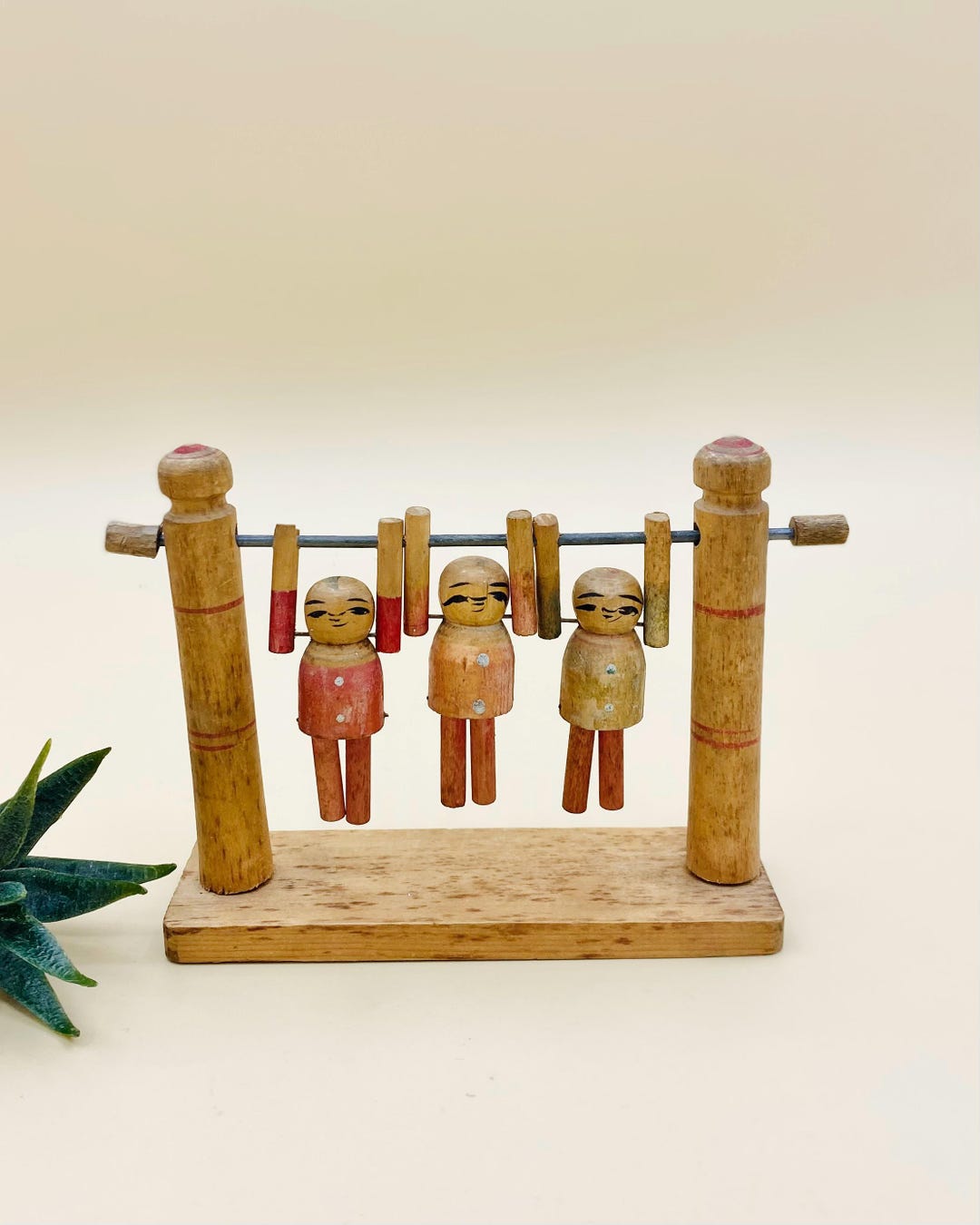 Antique Kokeshi Automata: Japanese Folk Art Swinging Dolls, Early 1900s ...