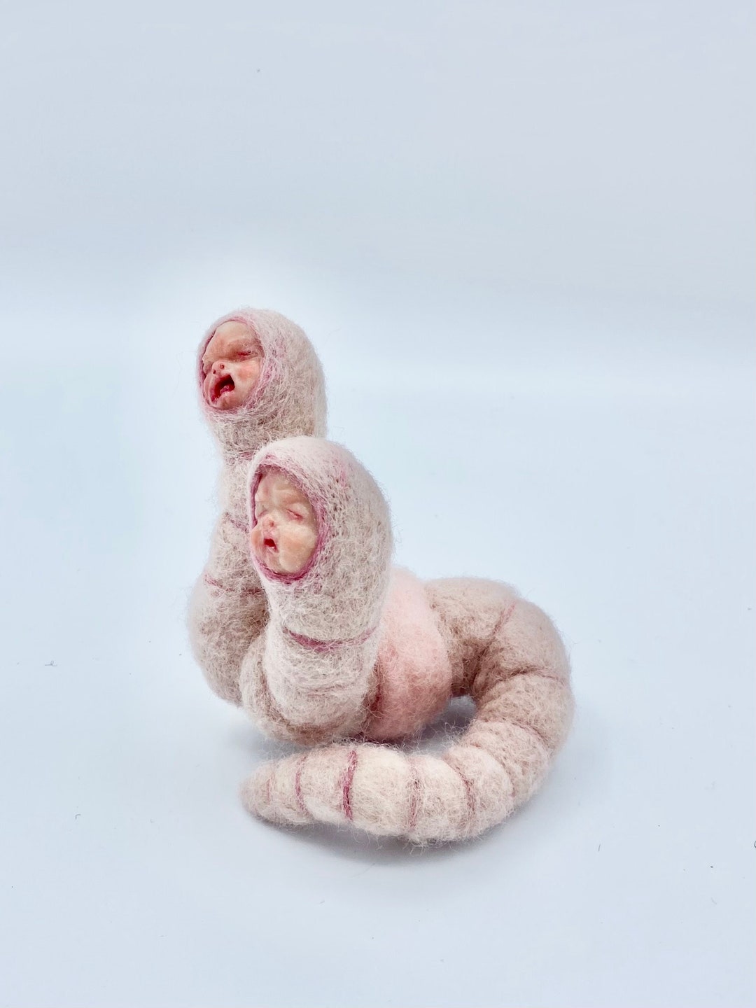 Conjoined Twin Earth Worms, 2 Two Heads Weird Animal Art, Siamese Twin ...
