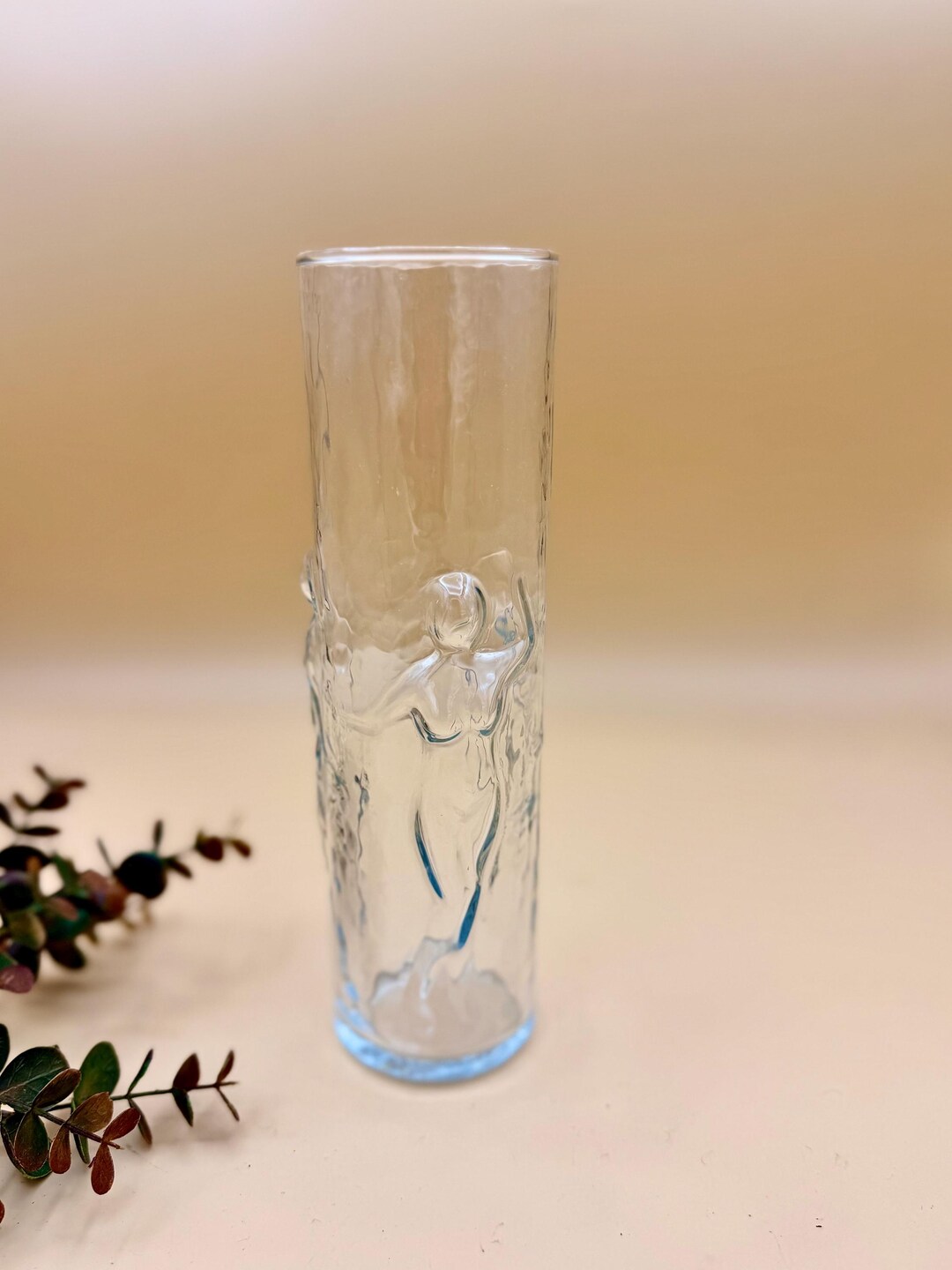 Vintage Libbey La Femme Glass Vase, Clear Glass 3d Nude Female Dancers ...
