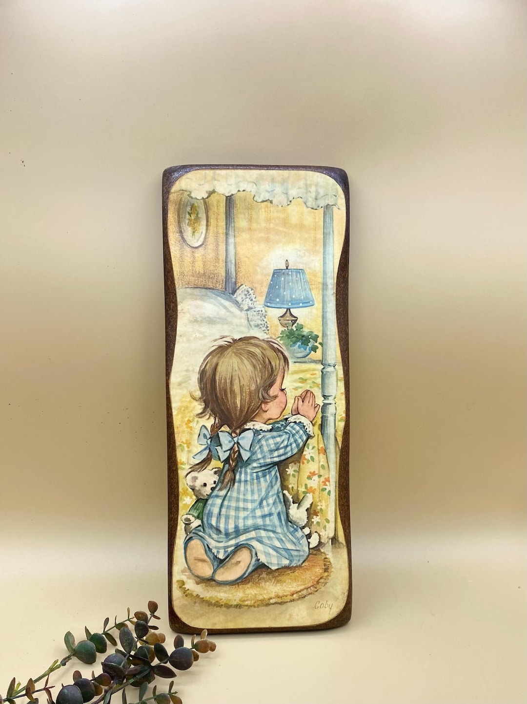 Coby Girl Praying Wooden Laminated Plaque, Bedtime Prayers Religious ...