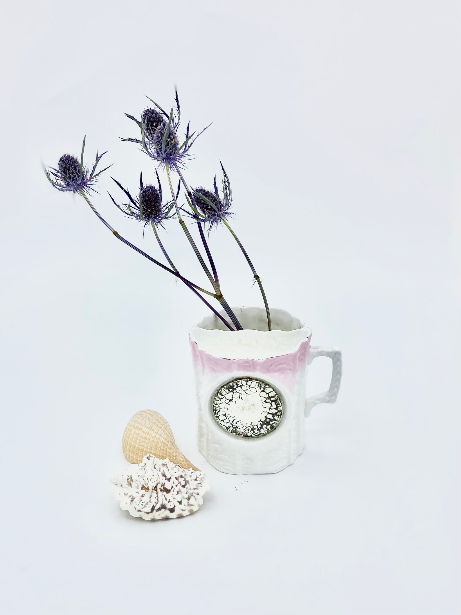 Antique Shaving Scuttle Mug, Rare Unique Porcelain Cup, Vintage Ombre ...