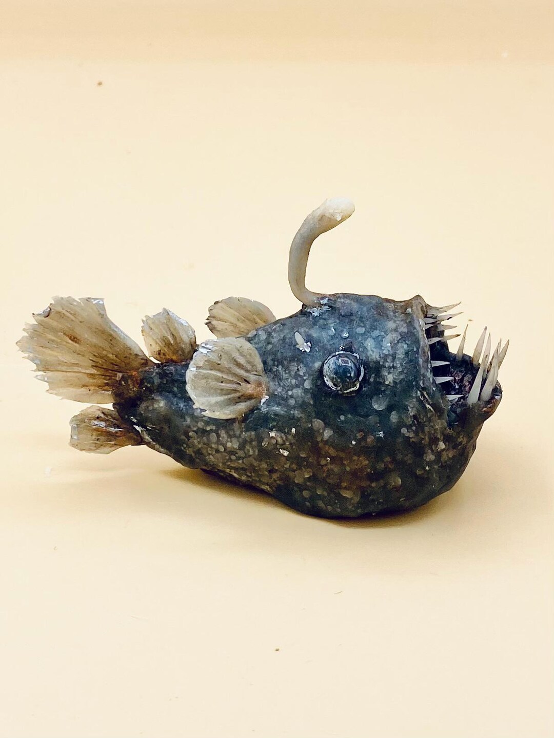 Angler Fish Sculpture, Glow in the Dark Polymer Clay Deep Sea Creature ...