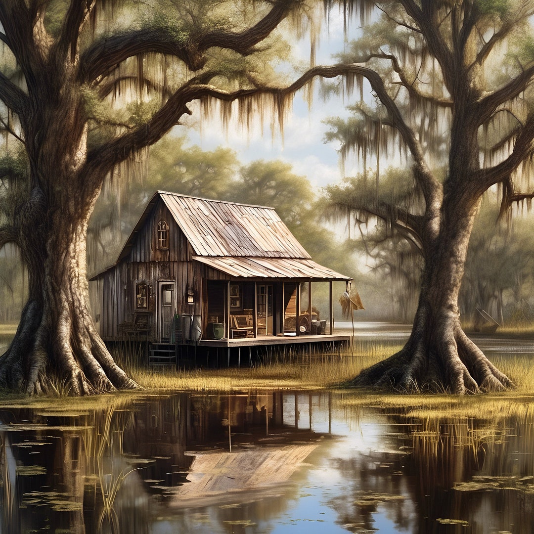 Cajun Cabin in Swamp - Etsy