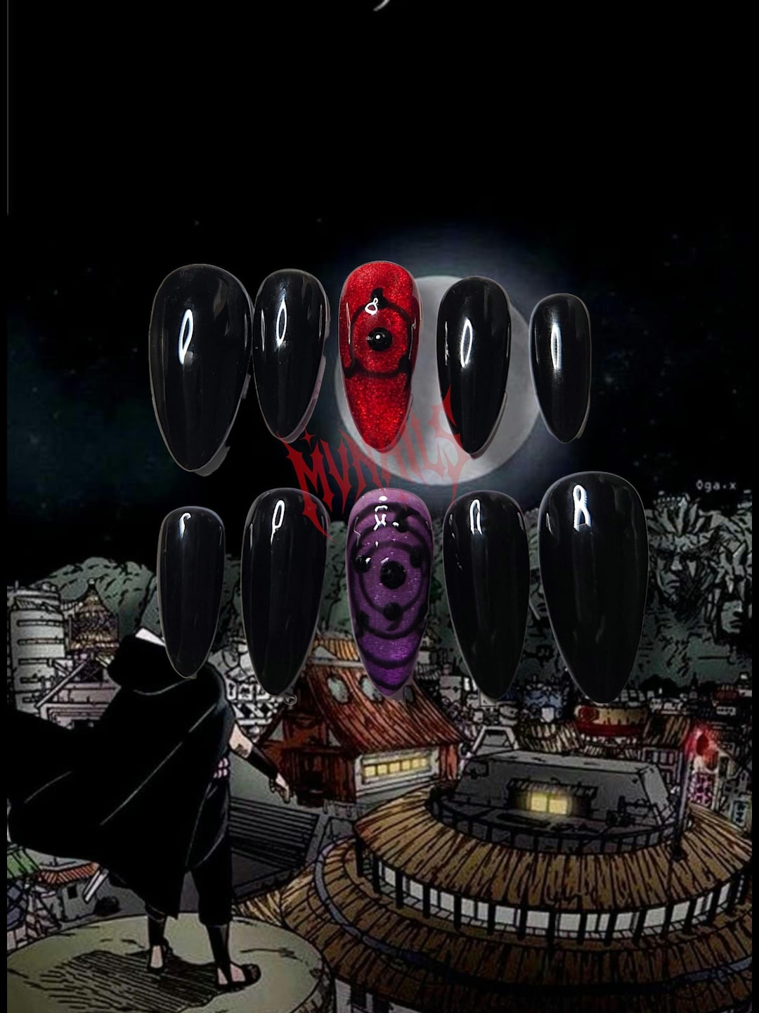 Sasuke Theme Press on Nails - Etsy
