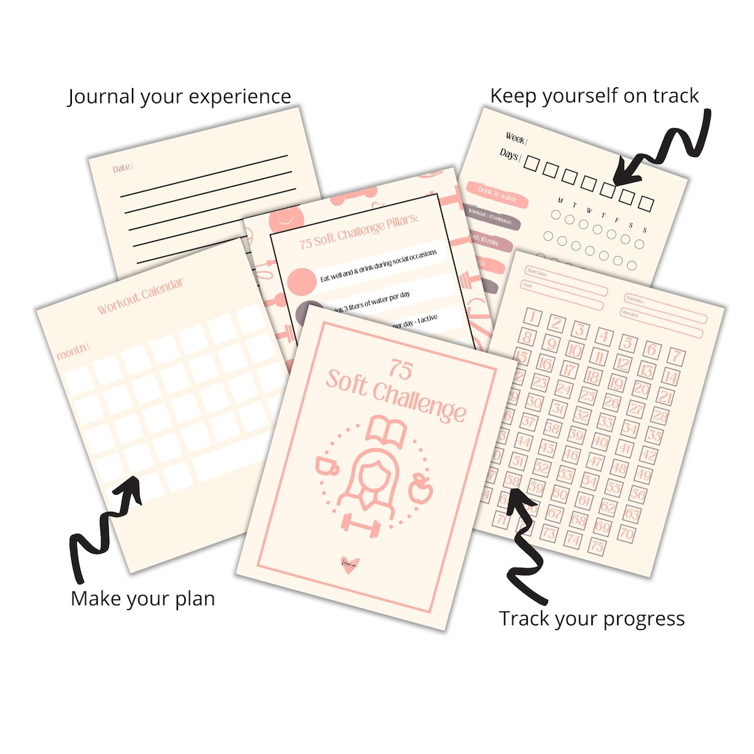 75 Soft Challenge Tracker Printable Editable,soft Challenge 75,75 Easy ...