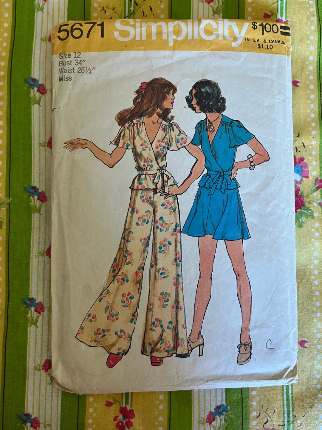 Simplicity 5671, Pretty Wrap Top and Pants - Etsy