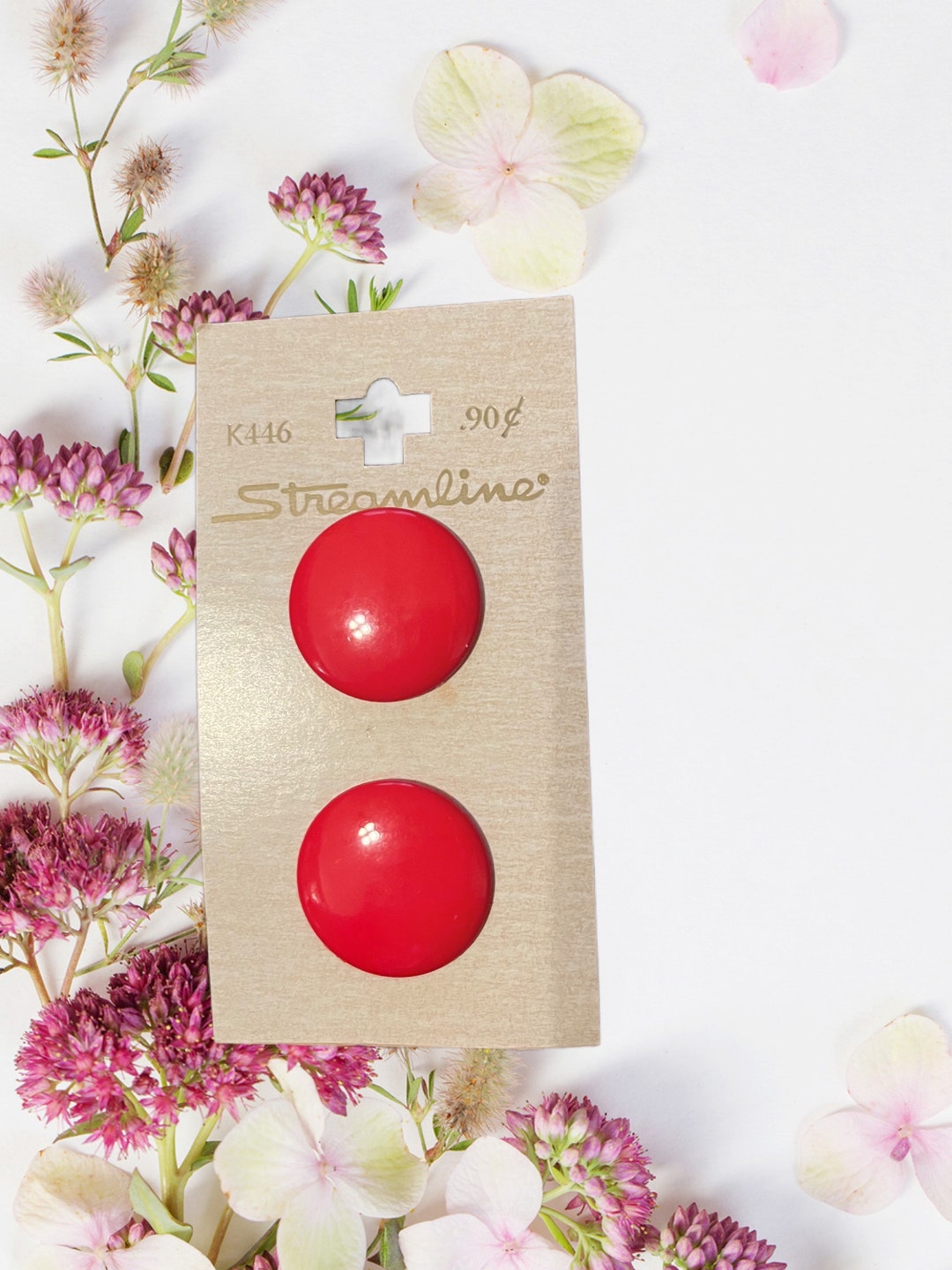 Two Large Red Buttons - Etsy