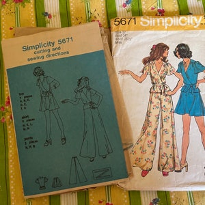 Simplicity 5671, Pretty Wrap Top and Pants - Etsy