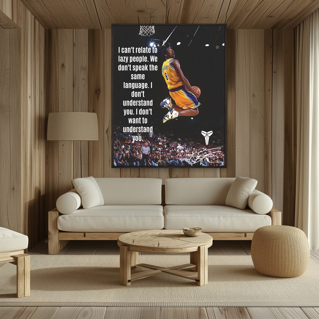 Kobe Bryant Poster Inspirational Quote, Digital Motivational Wall Art ...