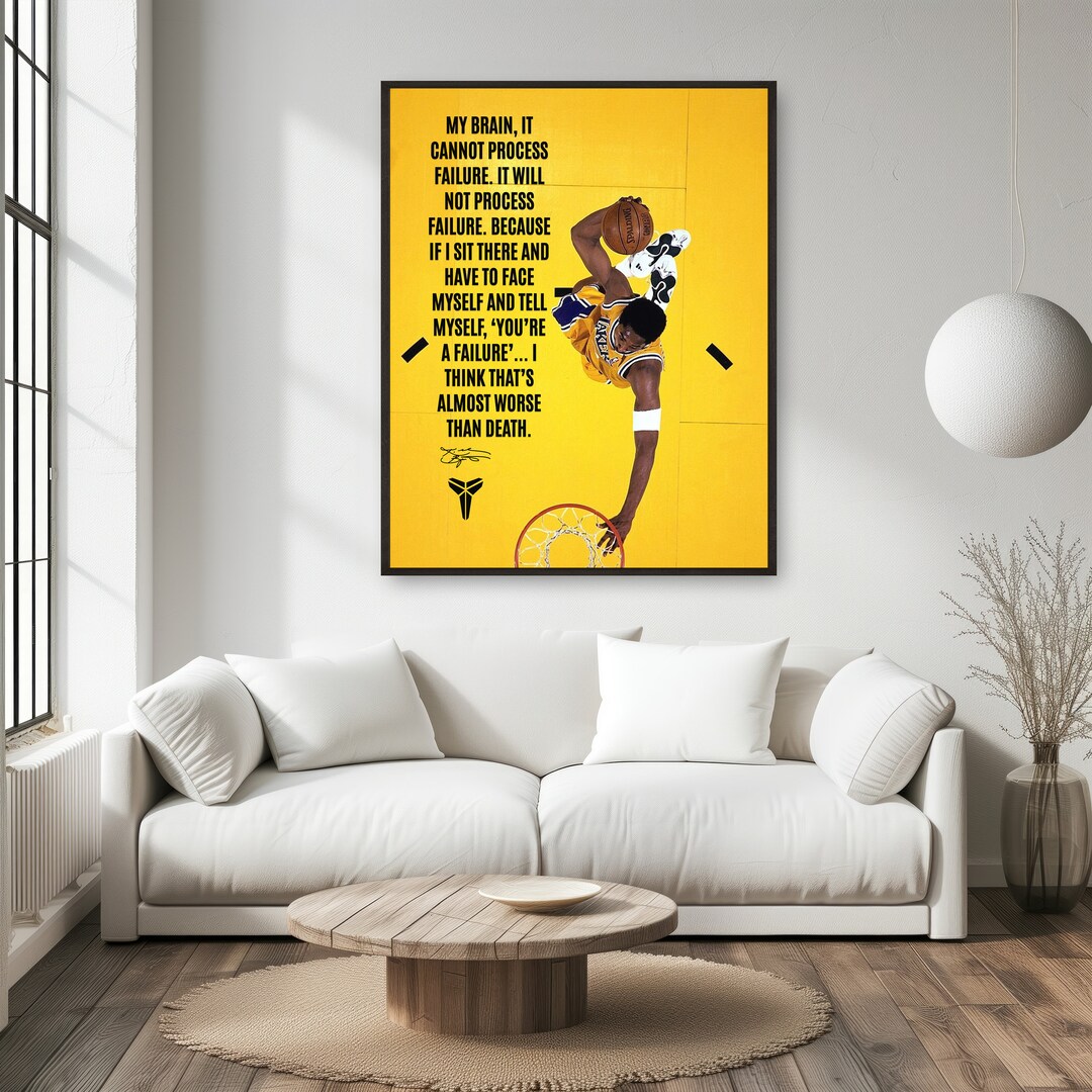 Kobe Bryant Poster Basketball Wall Art, Vintage NBA Print, Mamba ...