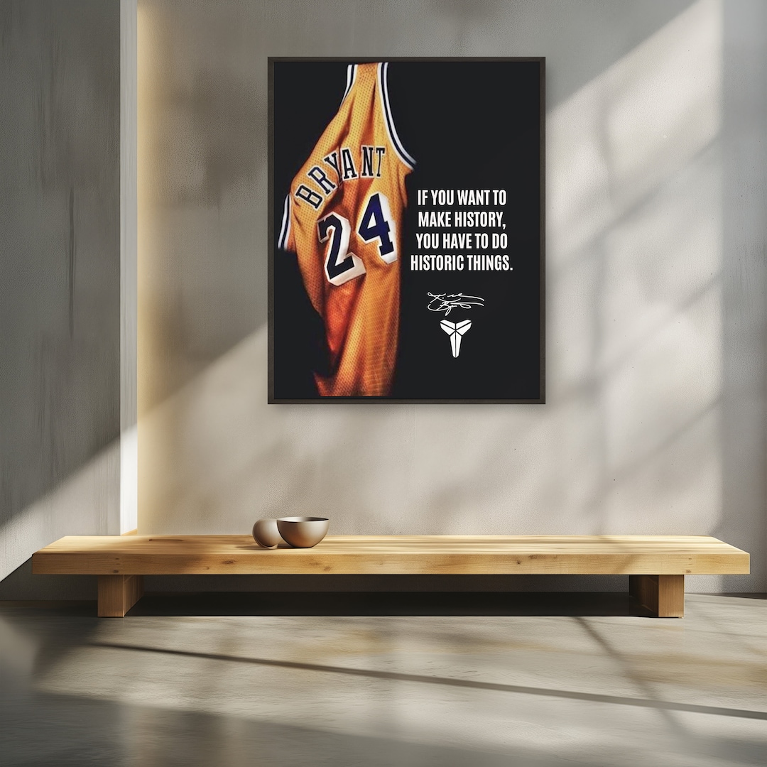 Kobe Bryant Poster With Inspirational Quote, Motivational Wall Art for ...
