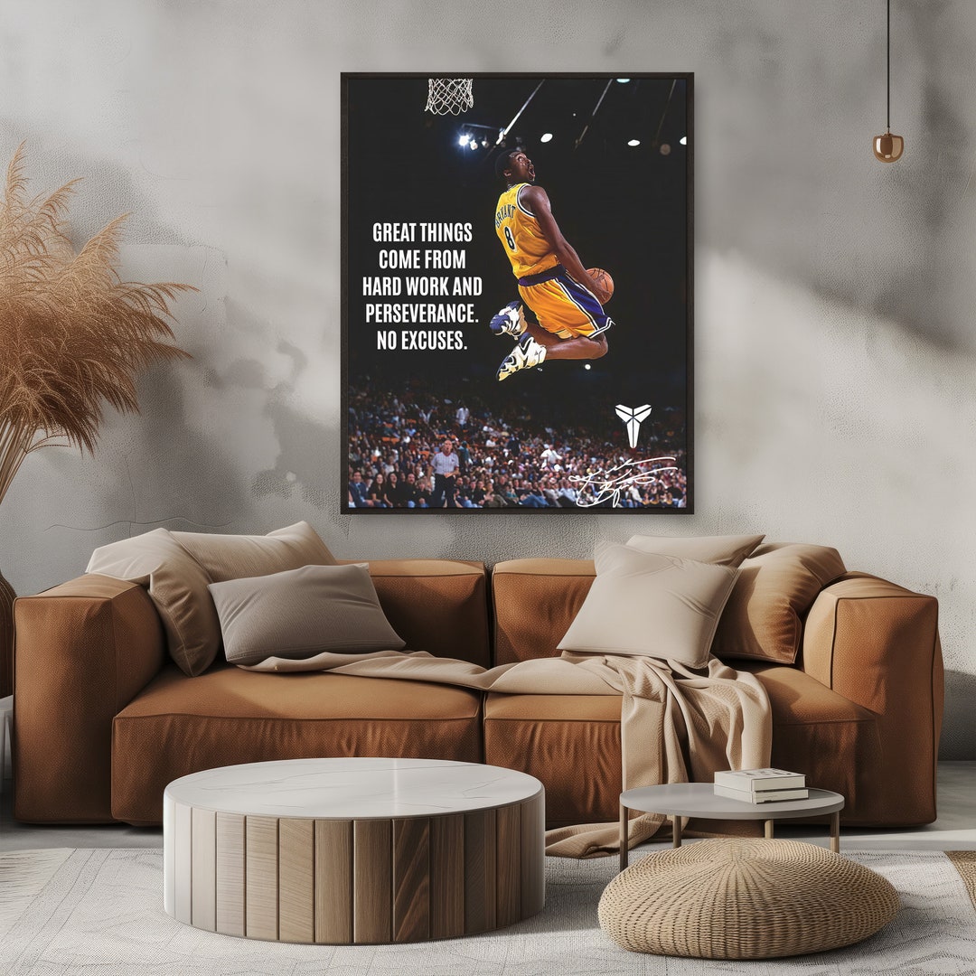 Kobe Bryant Poster, Kobe Bryant Print, Kobe Bryant Wall Art, Basketball ...