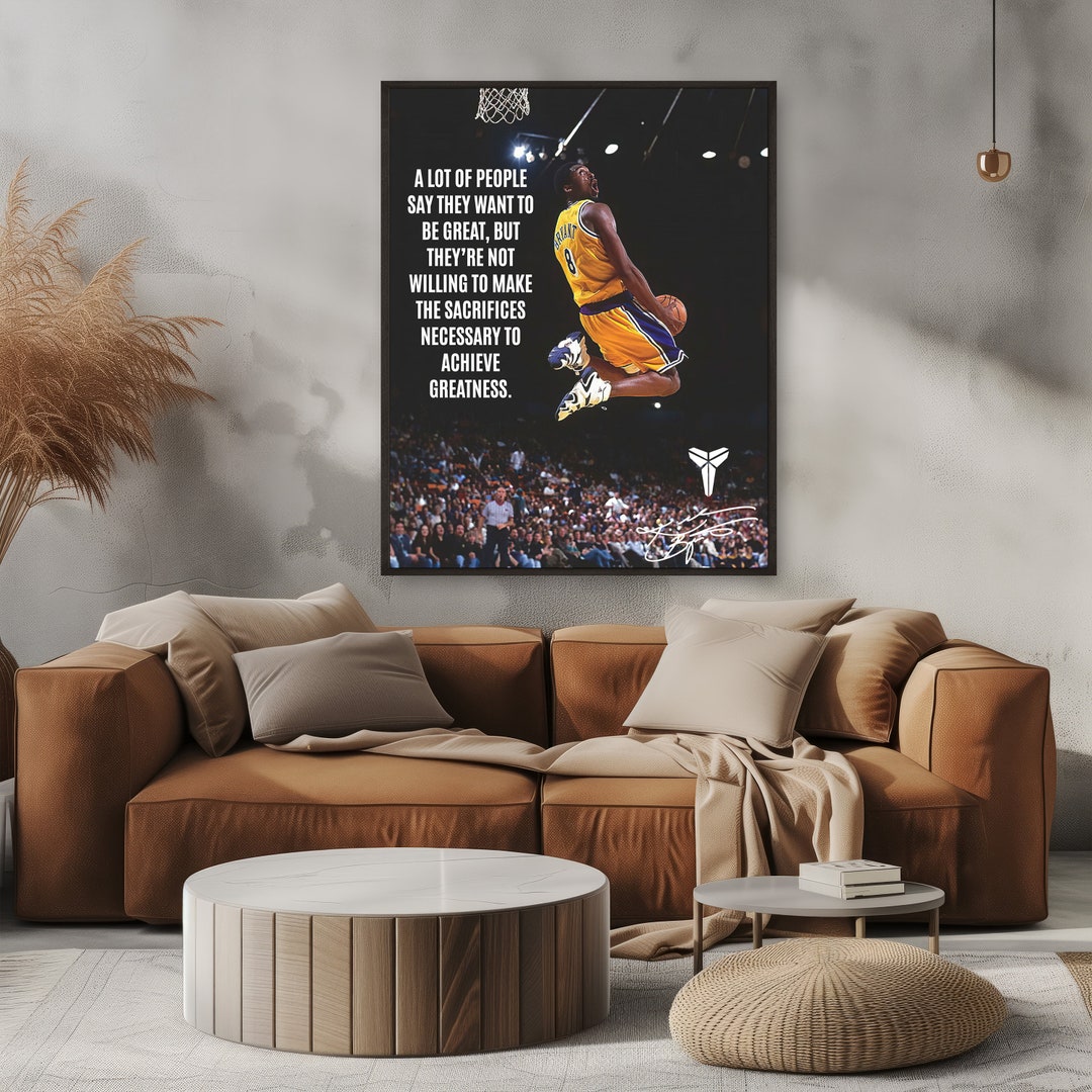 Kobe Bryant Poster Basketball Wall Art, Vintage NBA Print, Mamba ...
