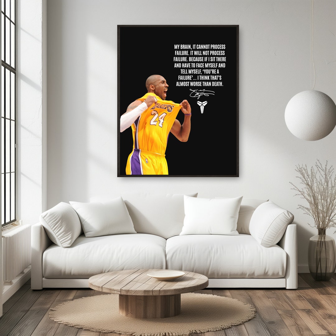 Kobe Bryant Poster With Inspirational Quote, Motivational Wall Art for ...