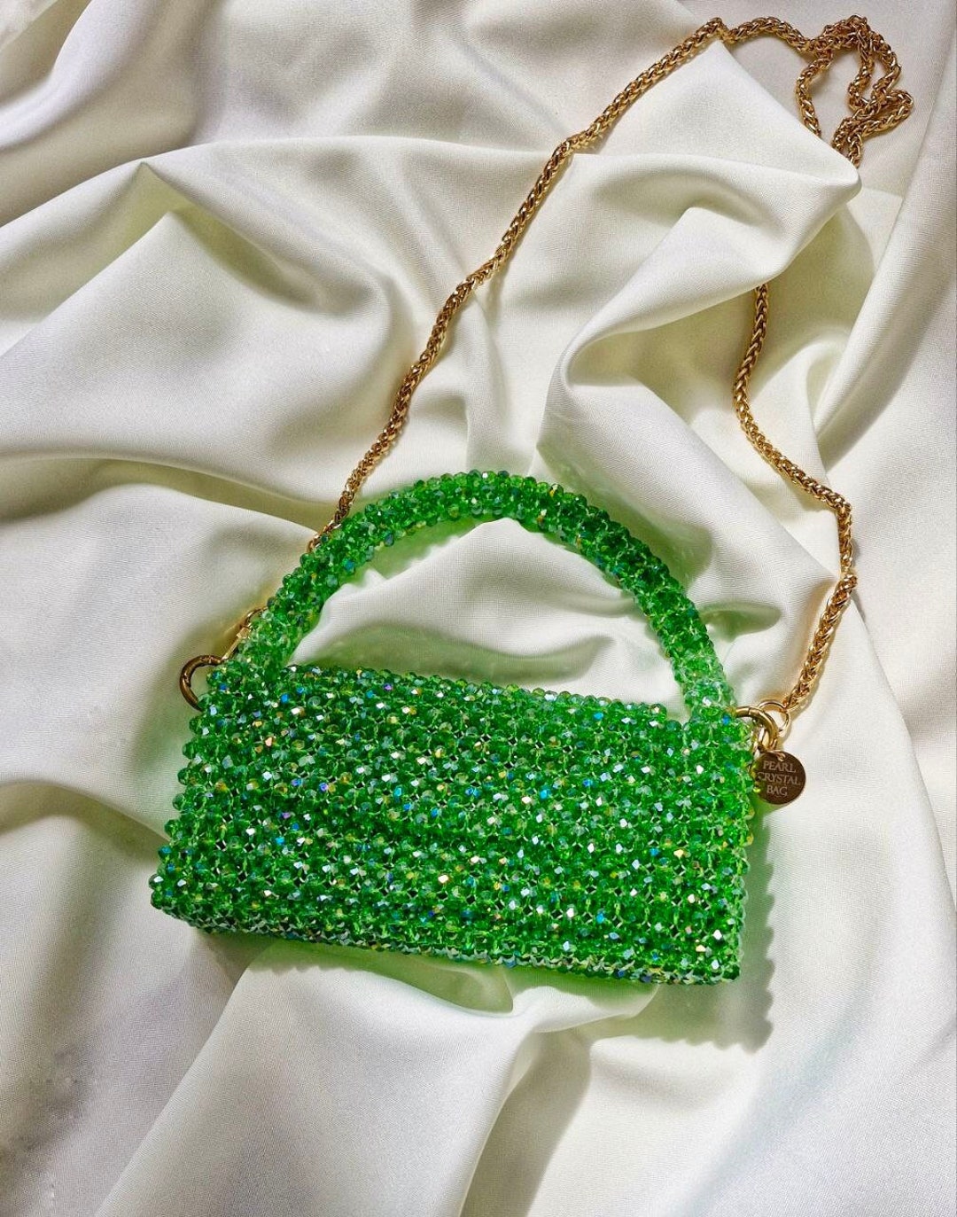 Green Bag,wedding Clutch,crystal Blind Bag,crystal Carrying Bag,vintage ...