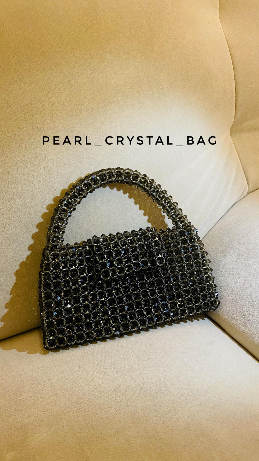 Handmade Crystal Beaded Bag: Smoky Quartz Evening Handbag - Etsy