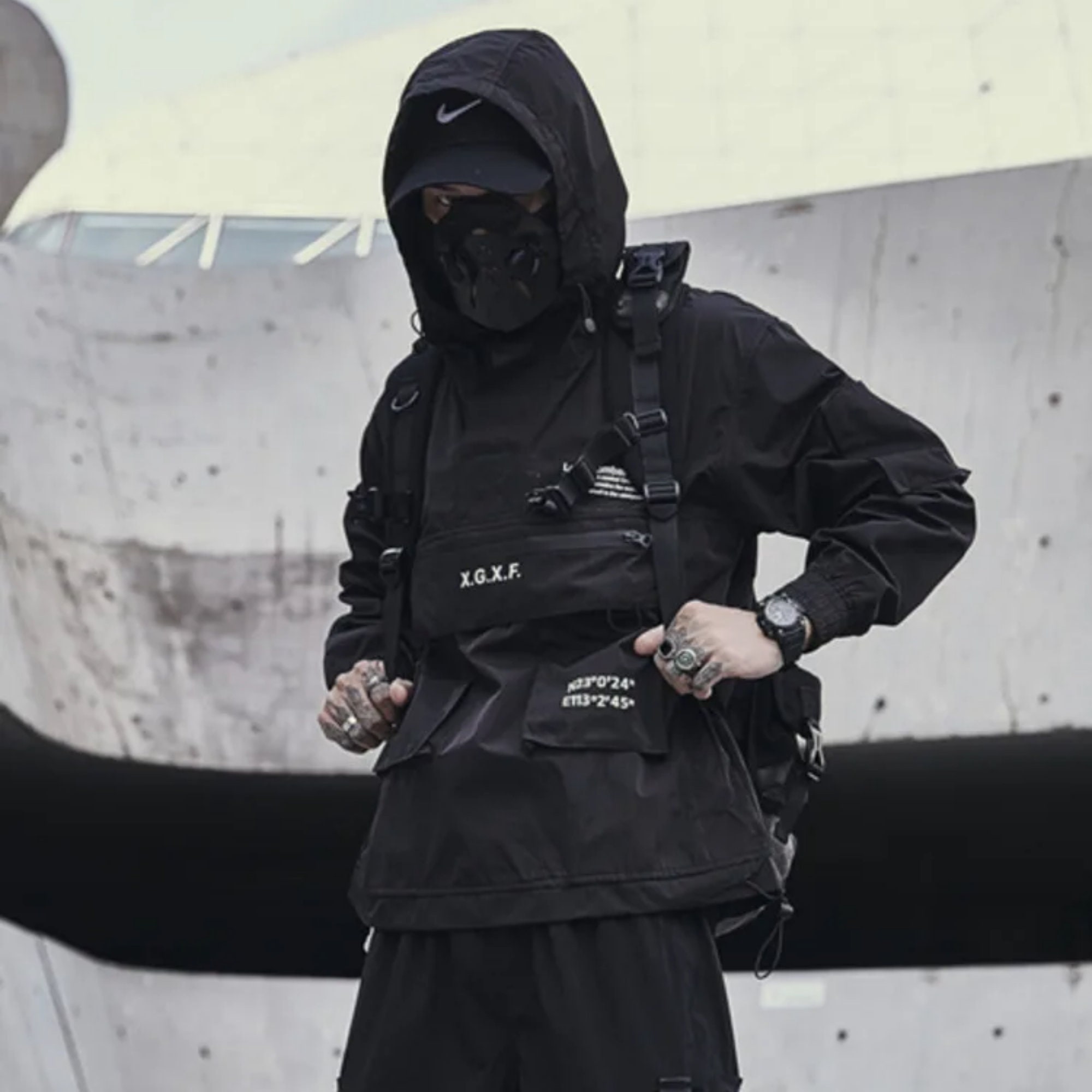 Best Trendy Cyberpunk Techwear Jacket for Mens, Multi Pocket Tactics ...