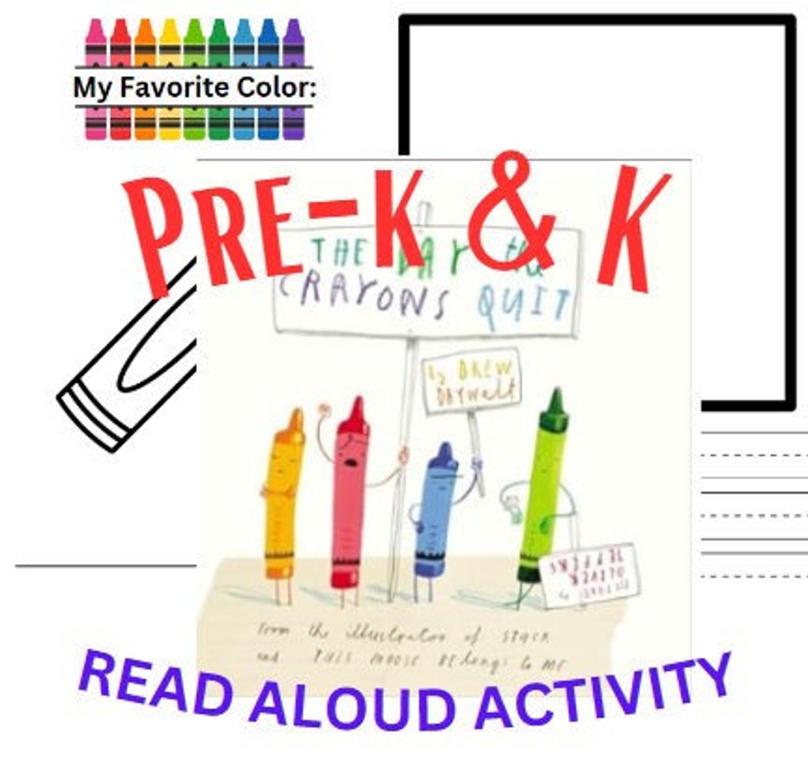 The Day the Crayons Quit: Read Aloud and Activity Pages, Prek-k - Etsy