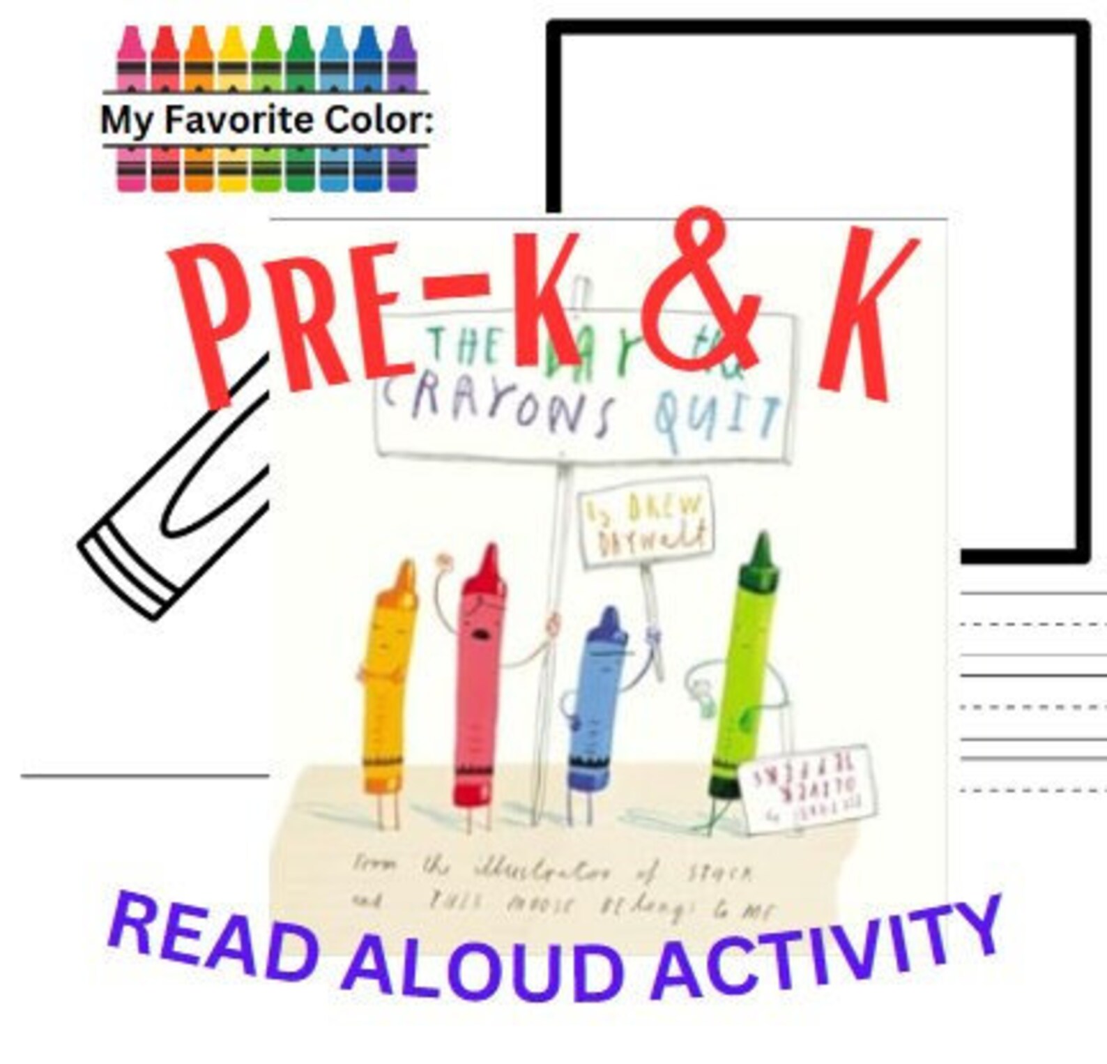 The Day the Crayons Quit: Read Aloud and Activity Pages, Prek-k - Etsy
