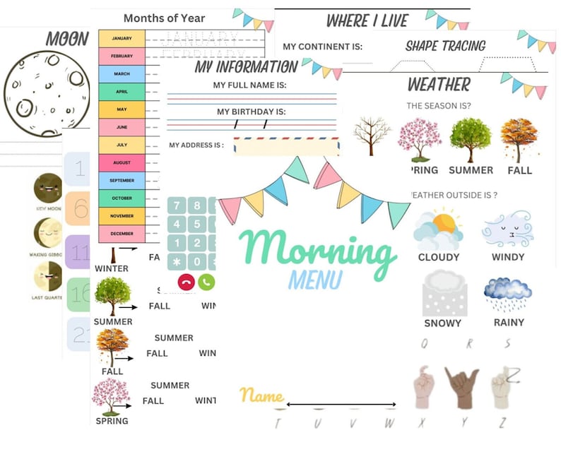 MEGA Morning Menu Elementary Multi-kids Bundle, Use With Multiple Grade ...